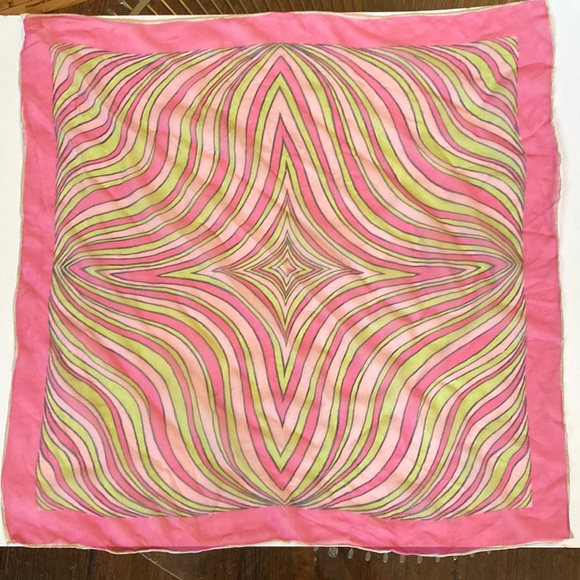 Vintage | Accessories | Vintage 6s Psychedelic Mod Silk Scarf | Poshmark